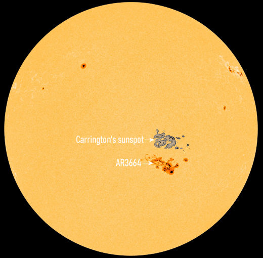 SPACEWEATHER: Growing Sunspot AR3664 Comparable to Carrington Event ...